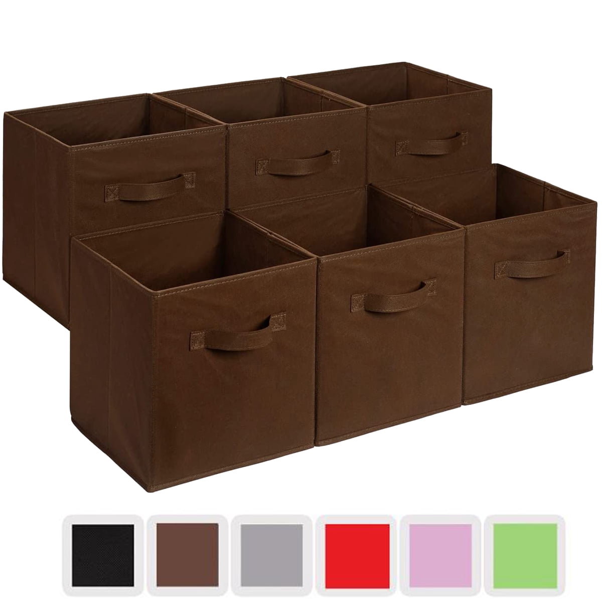 YOYTOO 6 Pack Foldable Fabric Cube Storage Bins, 11" Collapsible Cube ...