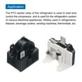 Refrigerators PTC Starter Relay 3 Pin 4.7 Ohm Overload Protector 1/2HP for Fridges Beverage ...