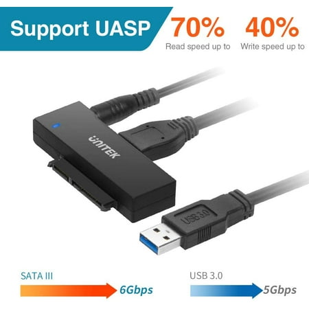 Unitek SATA to USB 3.0, SATA III Cable Hard Drive Adapter Converter for Universal 2.5/3.5 SATA ...