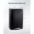 GIMMYFIVE 13.2 Gallon Fluted Stainless Steel Step Trash Can, Soft-Close ...