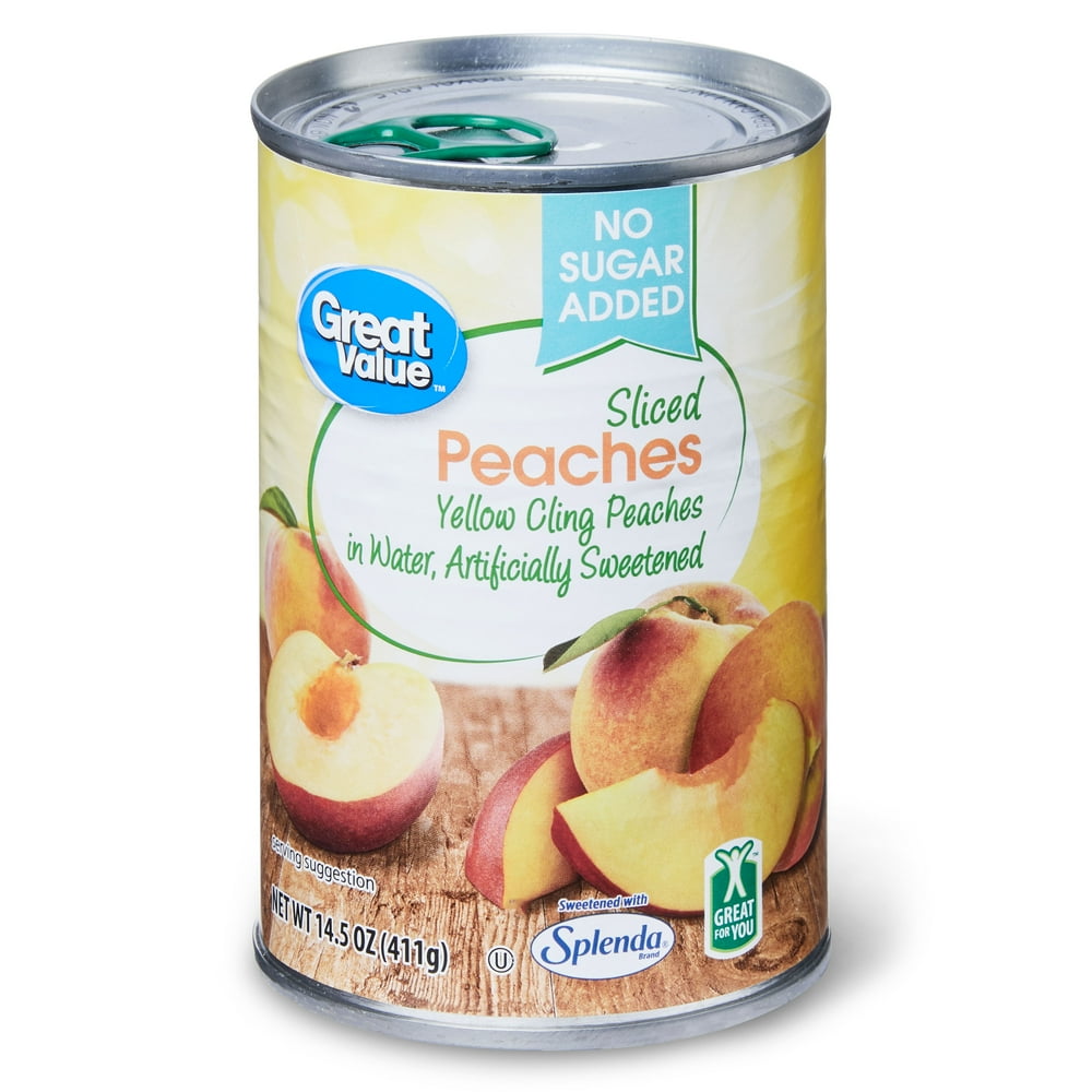 Great Value No Sugar Added Sliced Peaches, 14.5 oz - Walmart.com ...