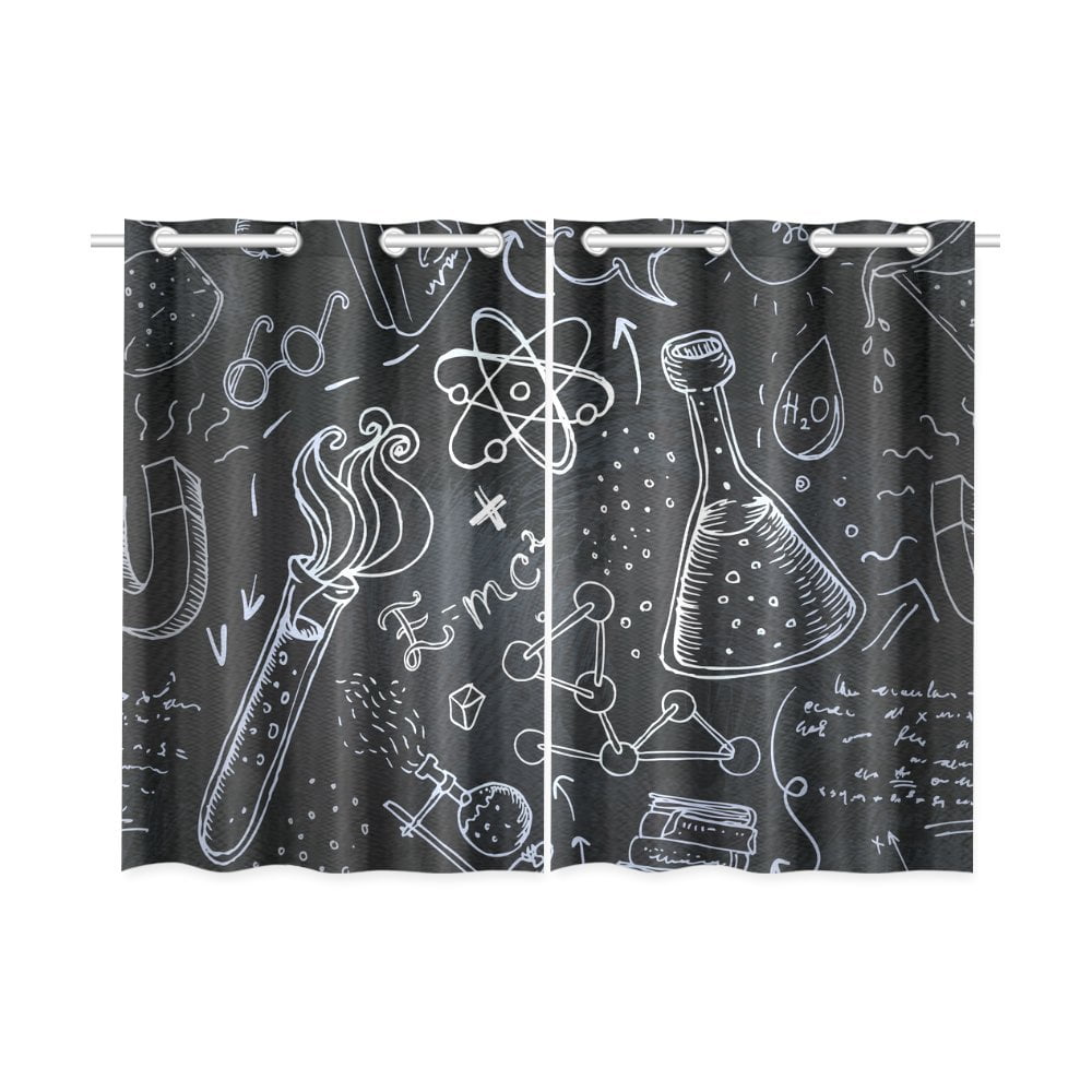 MKHERT Science Lab Chemistry Window Curtains Kitchen Curtain Room ...