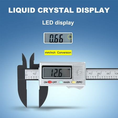 LCD Vernier Caliper 0-100mm Depth Measuring Micrometer Diameter Length ...