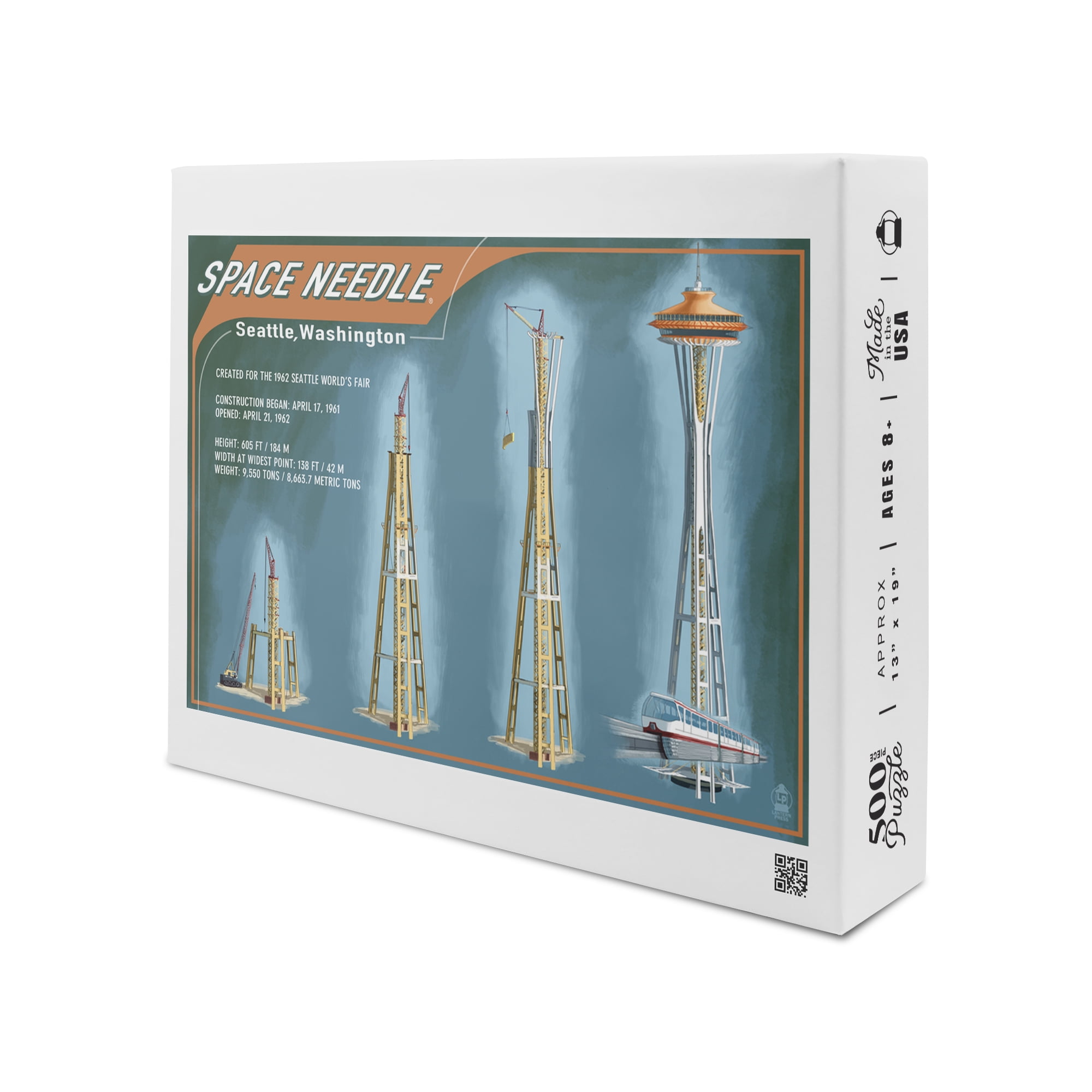 Seattle Washington Space Needle Construction Timeline 19x27 Inches