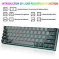 SHIQI-60% Wired Mechanical Gaming Keyboard, Ice Blue LED Backlit 61 ...