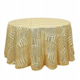 BalsaCircle 120" Gold Sequined Geometric Design Tulle Round Tablecloth ...