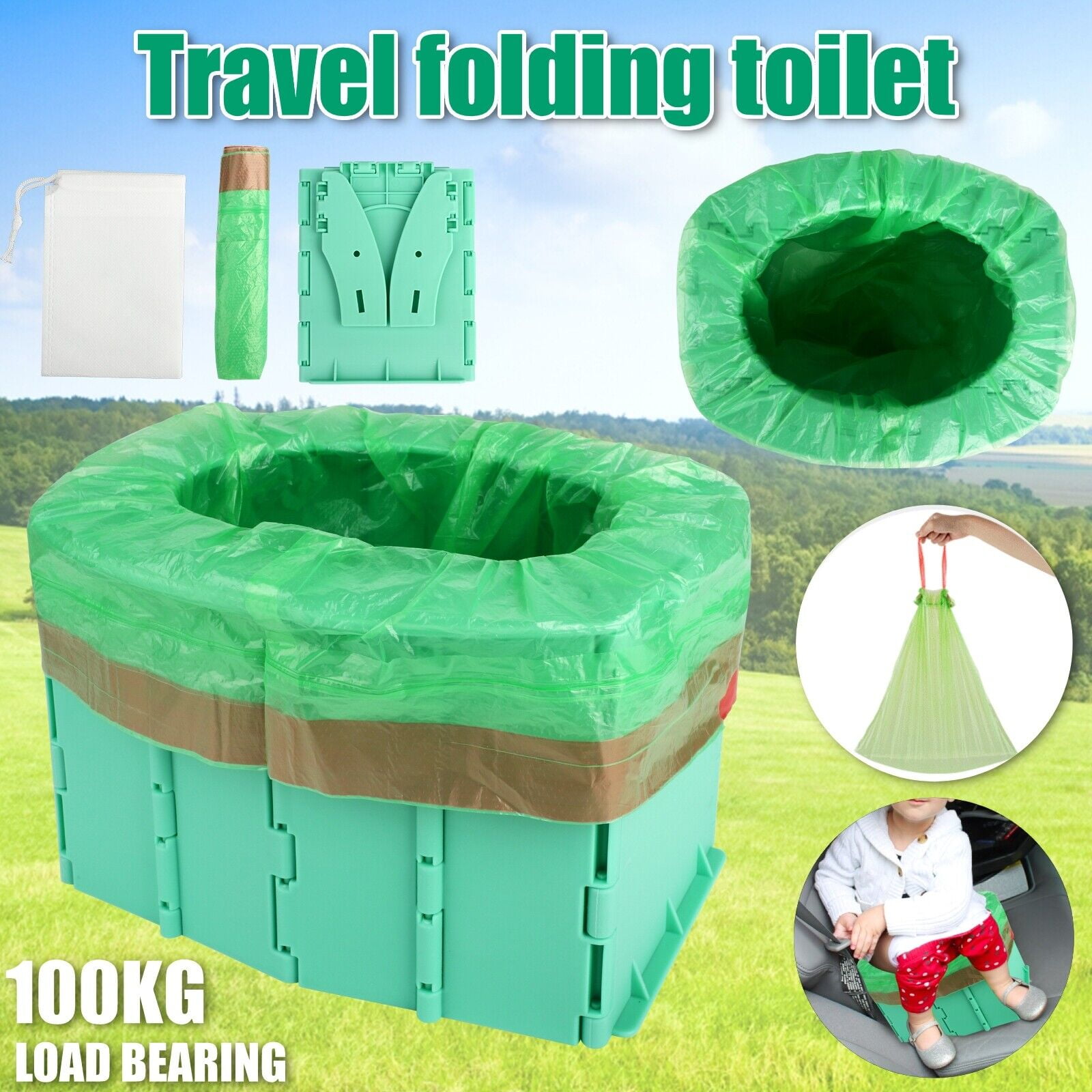 Portable Potty Travel Folding Toilet Urinal Seats Outdoor Camping ...