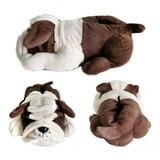 Onmygogo Fuzzy Bulldog Plush Slippers for Adults, Machine Washable ...