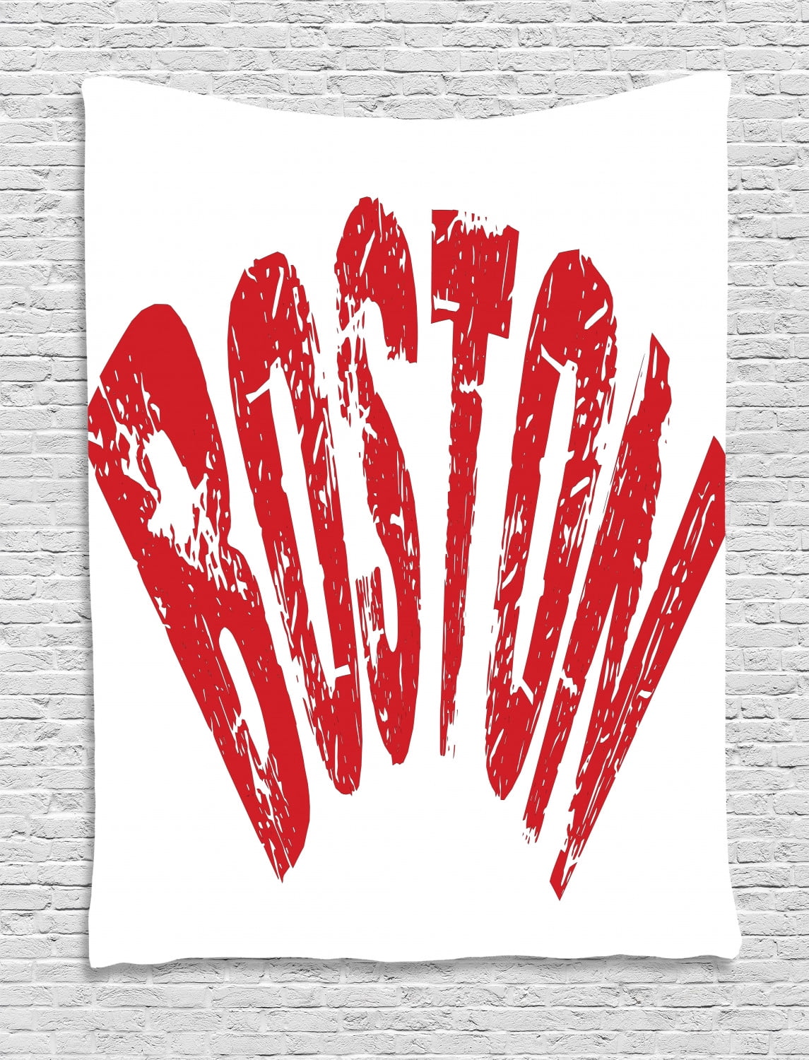 Boston Tapestry, Calligraphic Illustration of Boston Damaged Looking ...