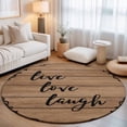 Brown Wood Board Flower Texture Round Rug 3ft Rustic Wooden Text ...
