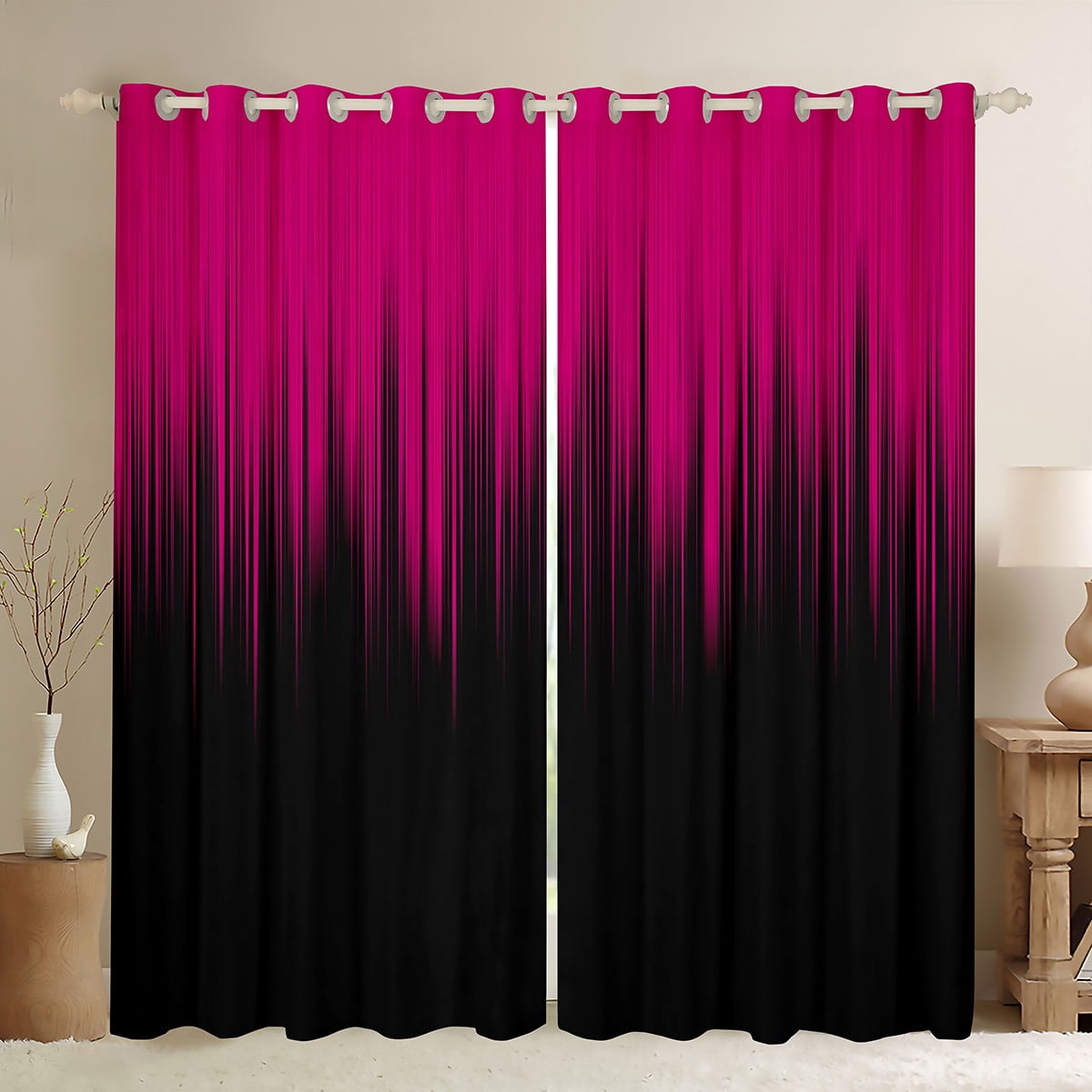 Click here for Yst Black Blackout Curtains Hot Pink Black Out Cur... prices