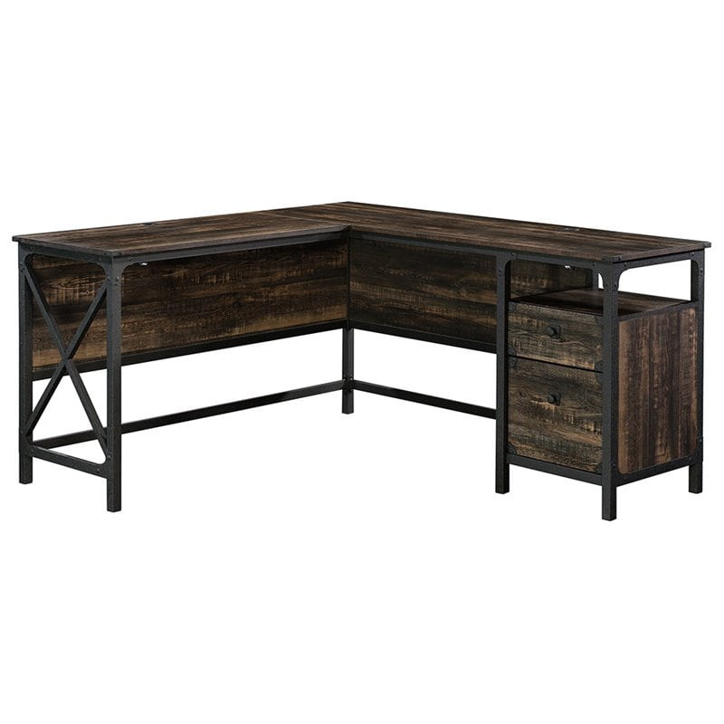 Maddie Home L Shaped Writing Desk in Carbon Oak and Black - Walmart.com