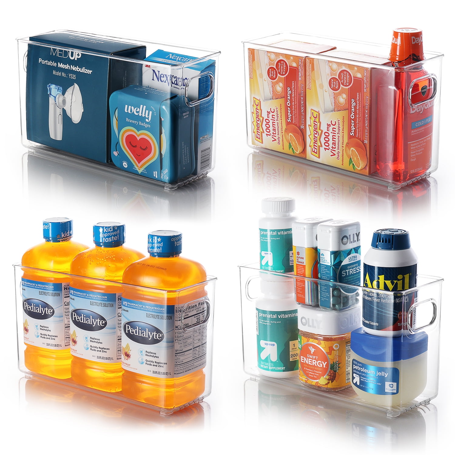 StorageBud Clear Storage Bins ,10.6X3.9X6" Plastic Containers,4 Pack ...