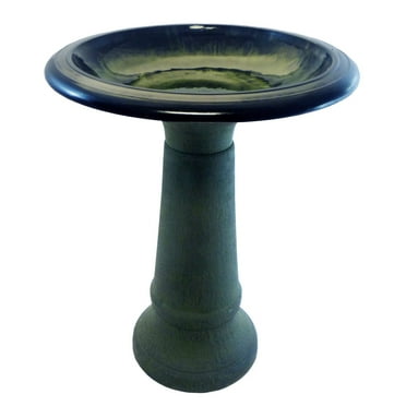 Smart Solar Acadia Traditional Birdbath - Olive Green - Walmart.com