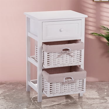 Costway Mini Night Stand 2 Layer 1 Drawer Bedside End Table Organizer ...