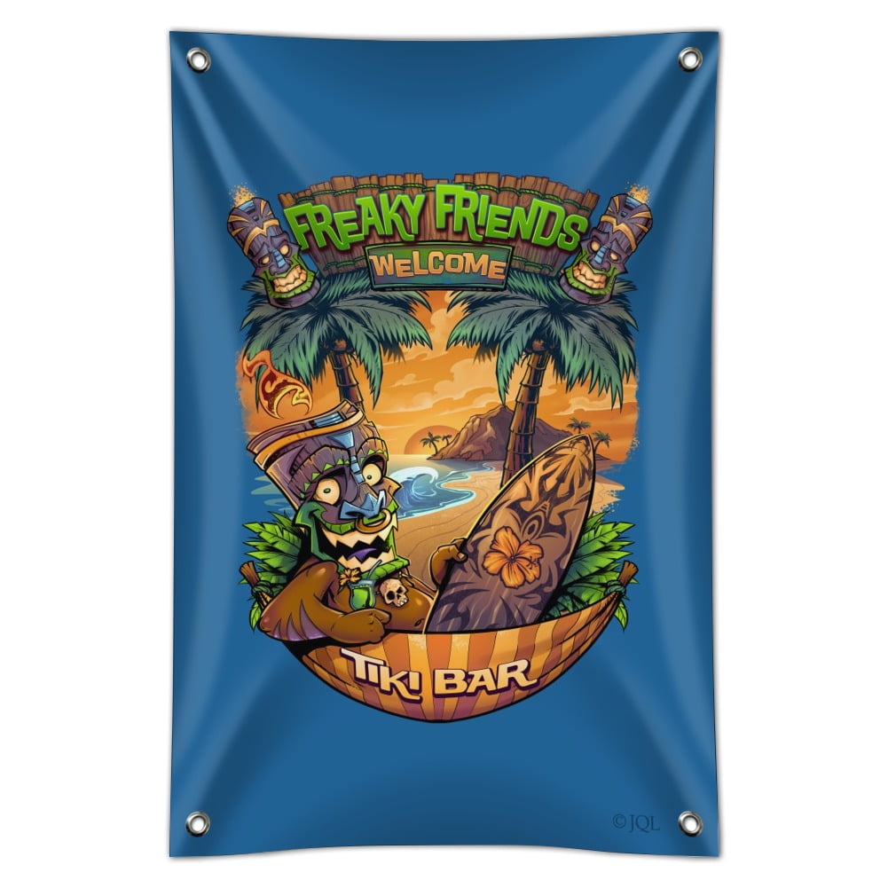 Freaky Friends Tiki Bar Tropical Vacation Home Business Office Sign ...