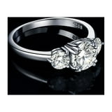 Jewelrypalace Classic GRA 3 Stones 1ct Moissanite Engagement Rings for ...