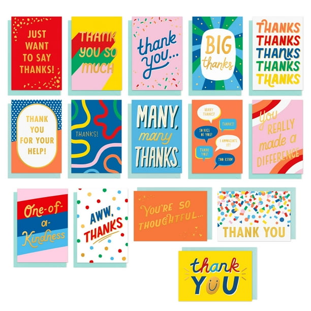 American Greetings 15-Count Thank You Card Assortment with Envelopes ...