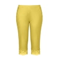 Capri Leggings For Women Pocket Lace Trim Brunch Weekend Style Summer ...