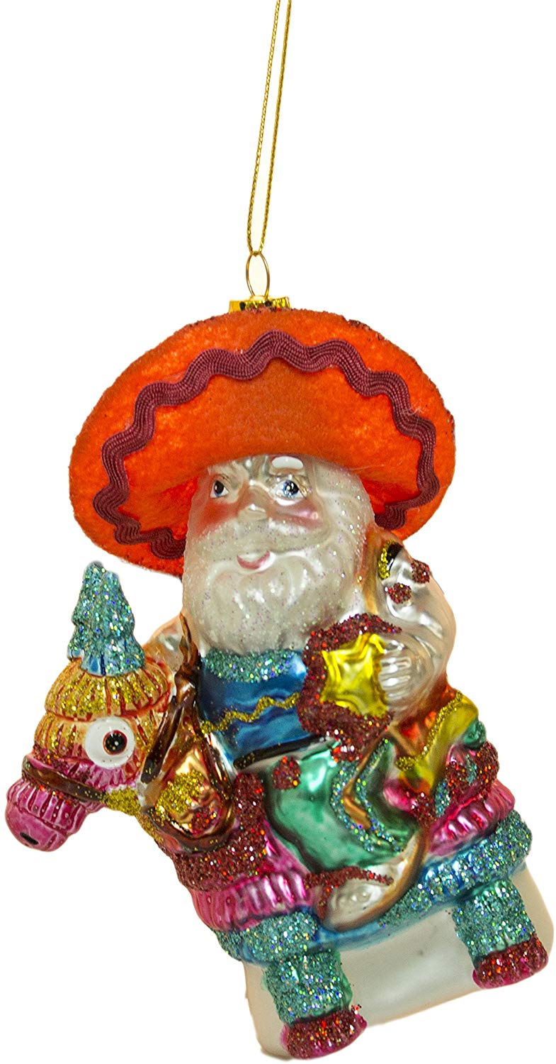 Midwest-CBK 5 Inch Blown Glass Santa On Pinata Christmas/Everyday ...