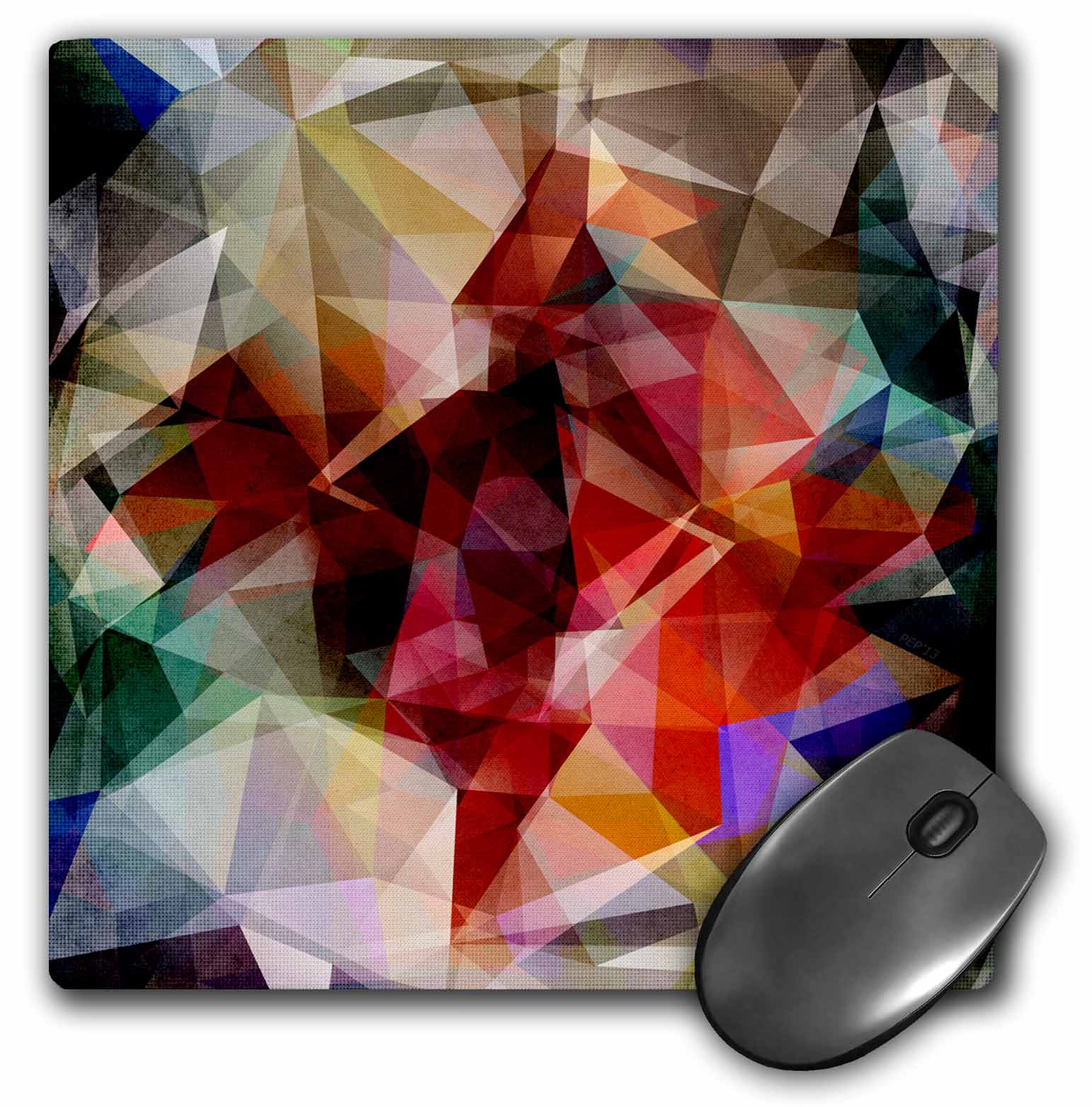 3dRose Colorful Geometric Abstract - grunge textures abstract triangles ...