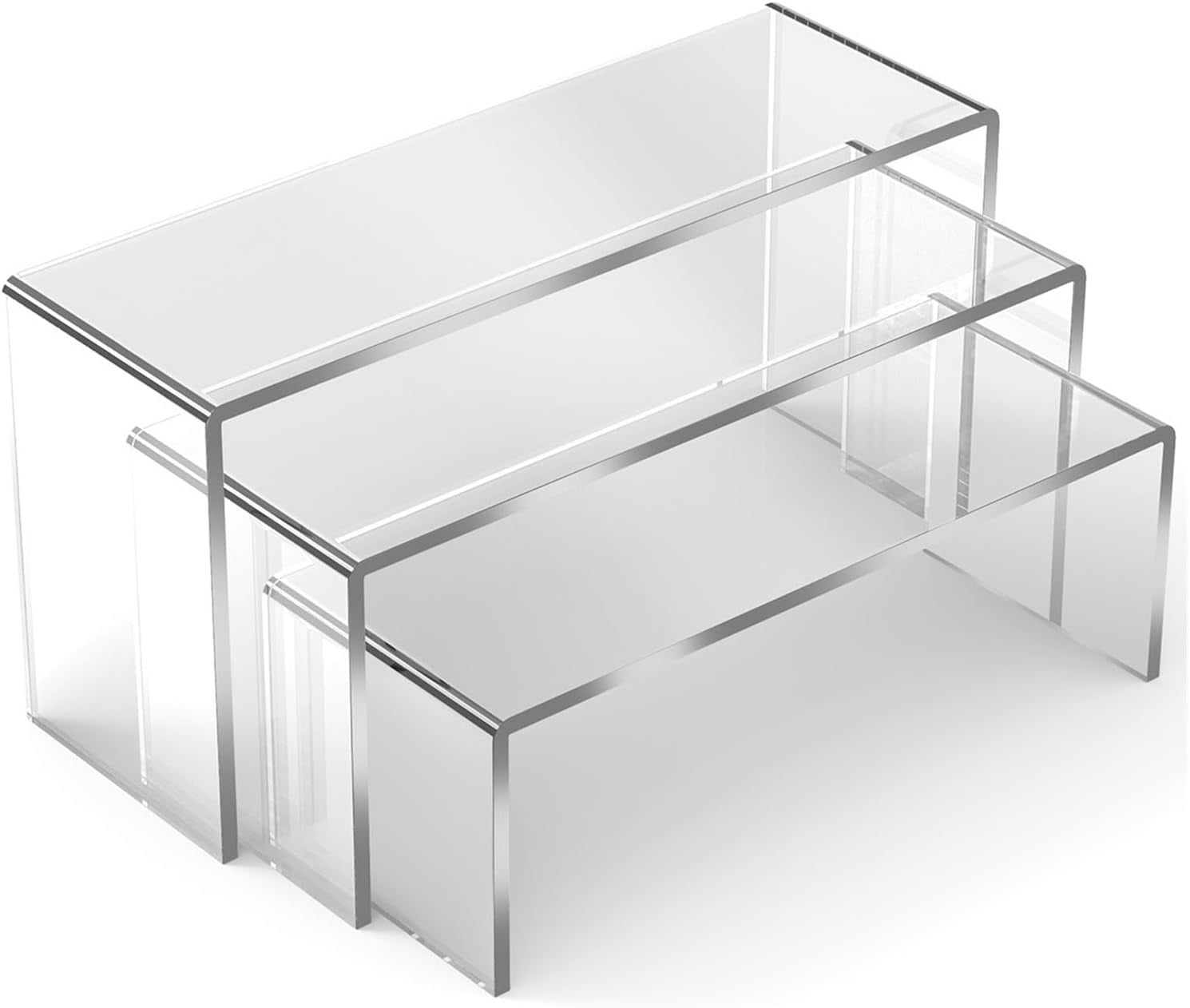 Acrylic Display Riser 3 Step Large Acrylic U Shape Display Stand Clear ...