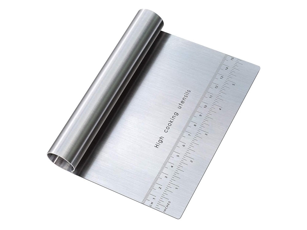 INTSUPERMAI Stainless Steel Dough Cutter Bread Pastry Pizza Scraper ...