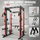 RitFit M1 Pro Smith Machine with Cable Crossover System, Multi-Function ...