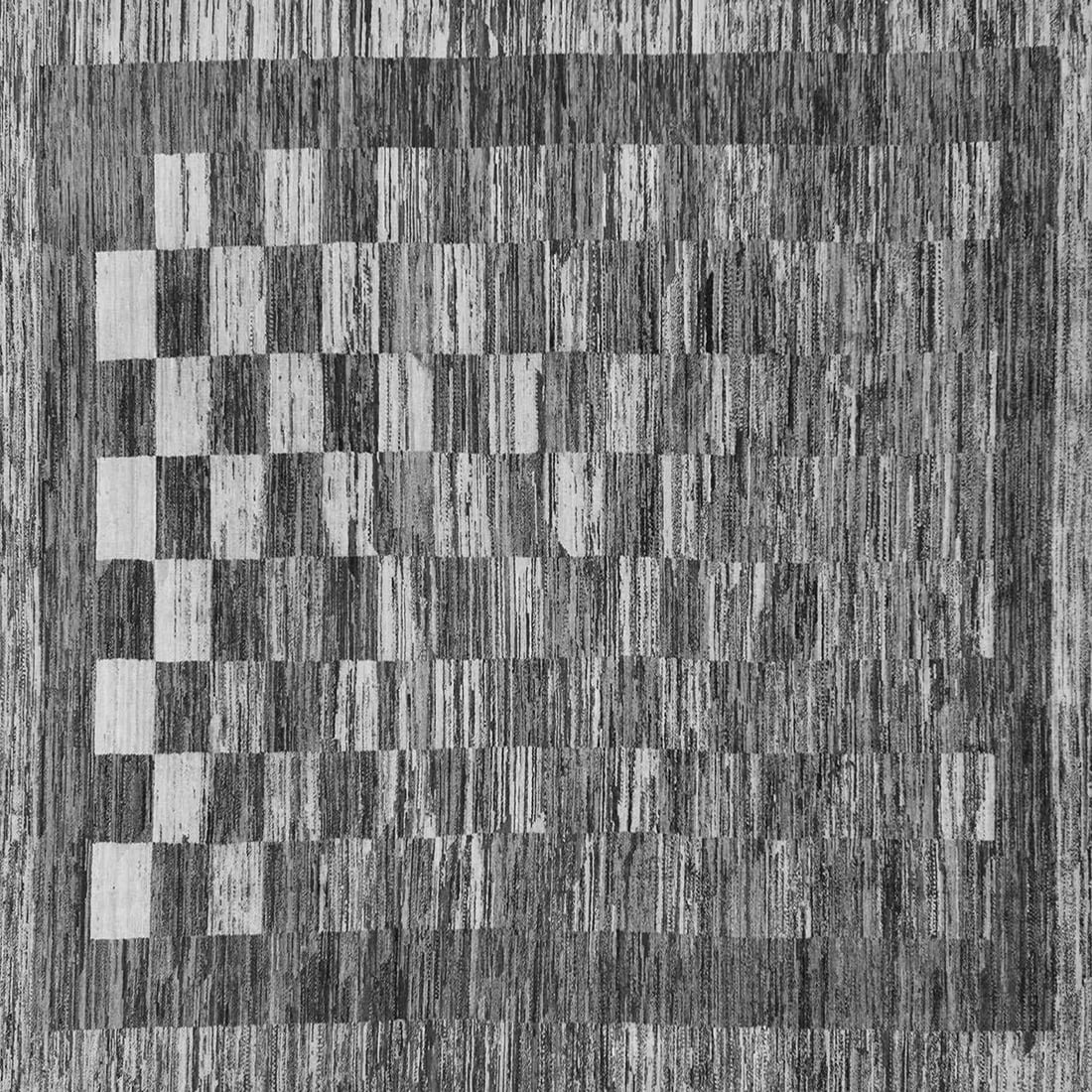 Ahgly Company Indoor Square Checkered Gray Modern Area Rugs, 4' Square ...