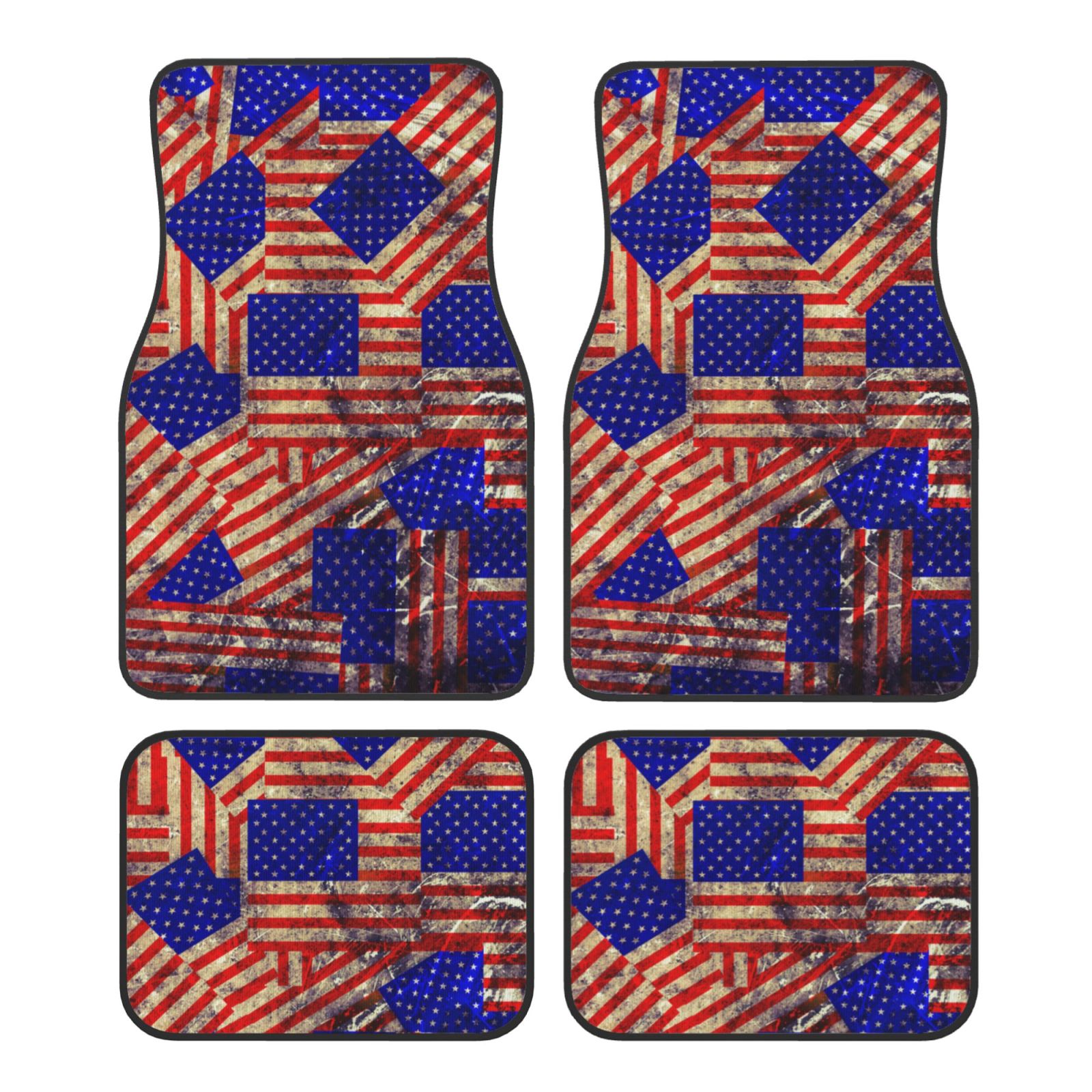 Fotbe Vintage USA Flag Juego de 4 Tapetes para Auto con Estampado ...