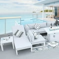 RADIATA Aluminum Patio Lounge Chaise Chair with Coffee Table Aluminum ...