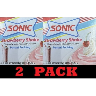 Sonic Strawberry Shake Instant Pudding, Fat-Free, 4 Servings, 3.03 oz ...