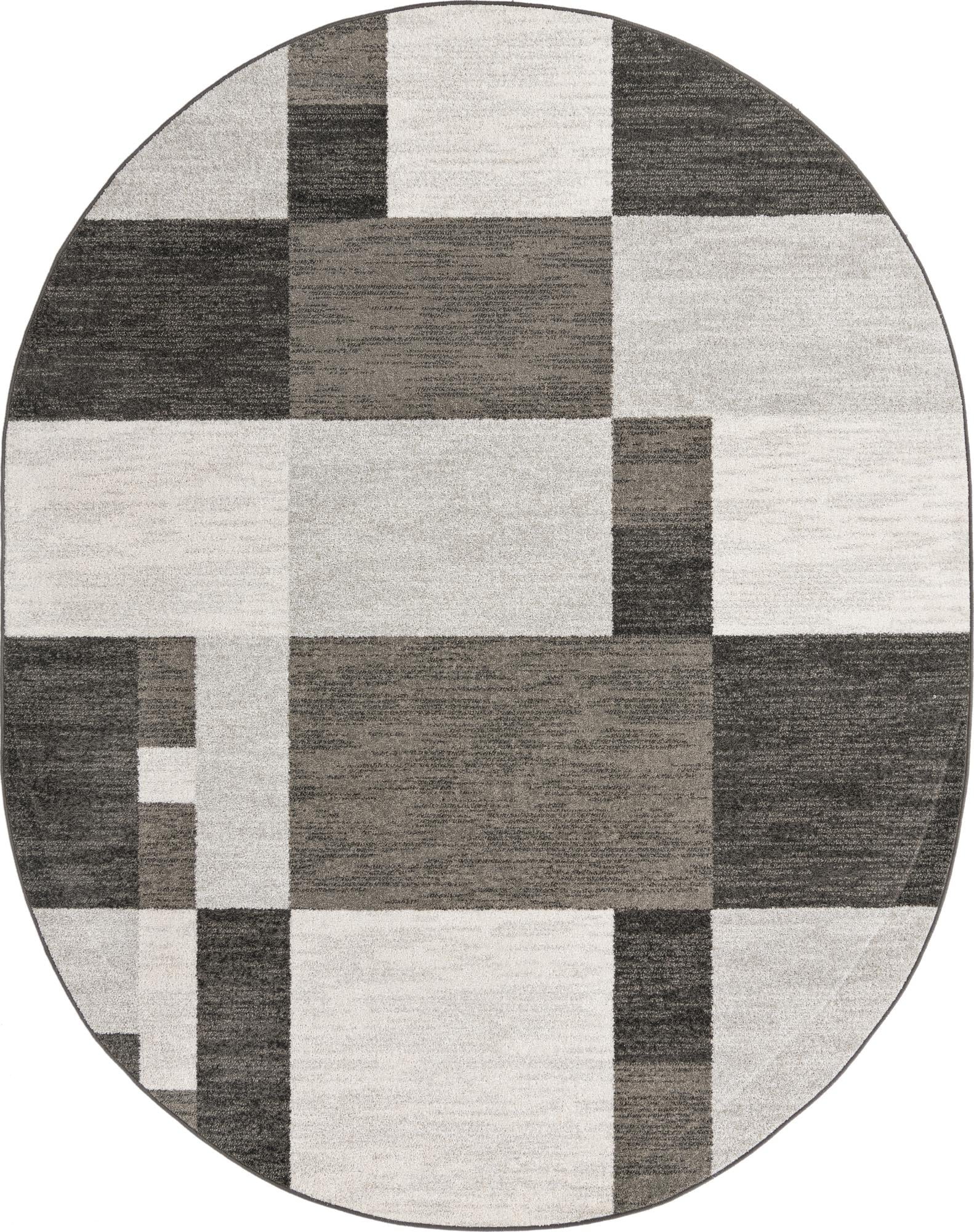 Rugs.com Equinox Collection Rug – 7' 10 x 10' Oval Gray Low Rug Perfect ...