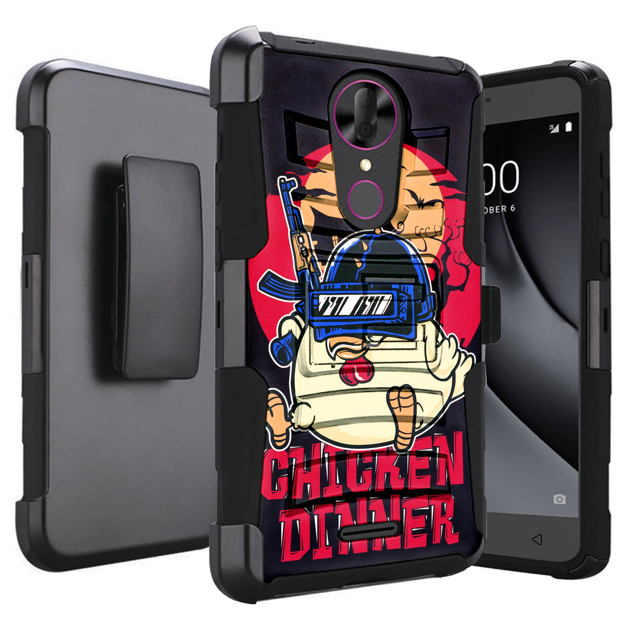 Dalux Hybrid Kickstand Holster Phone Case Compatible With Alcatel Onyx