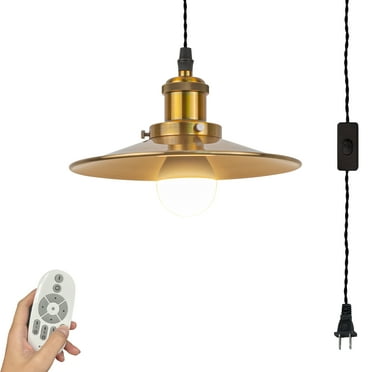 Kiven 1-Light Plug in Pendant Light,Industrial Pulley Hanging Light ...