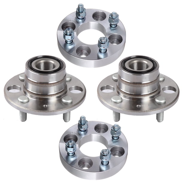 ECCPP Wheel Adapter 4x100 to 4x100 + 2 New Complete Rear Wheel Hub ...