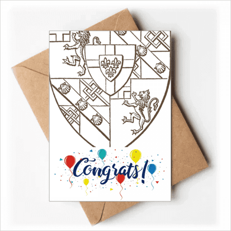 Baroque Lion Shell Shield Illustration Pattern Wedding Cards ...