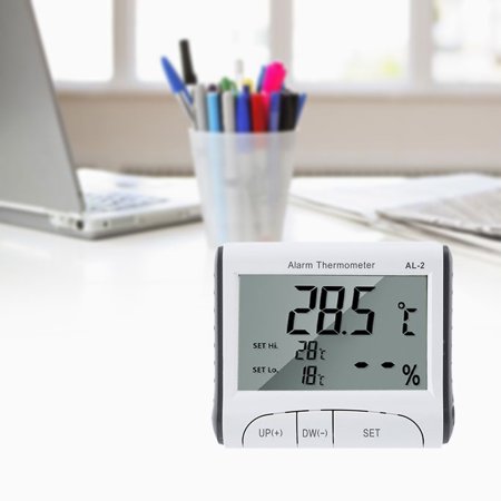 Digital Alarm Thermometer Hygrometer Electronic Household High Low ...