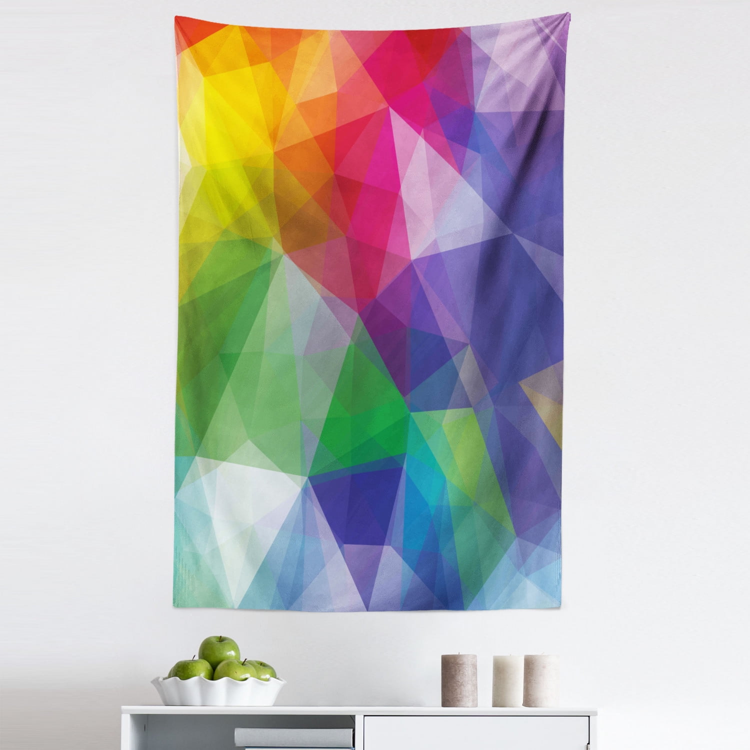 Abstract Tapestry, Fractal Quirky Forms Triangles with Trippy Effects ...