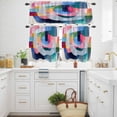 Abstract Art Kitchen Curtains Valance and Tier Set Simple Style ...