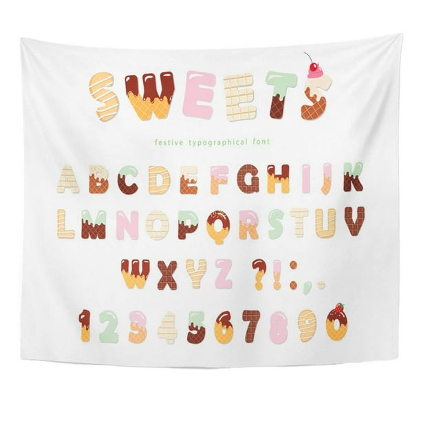 JSDART Sweets Bakery Funny Latin Alphabet Letters and Numbers Made Wall ...