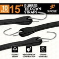 Rubber Bungee Cords with Hooks - Black EPDM Synthetic Heavy-Duty Rubber ...