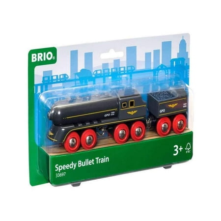 Brio World 33697 - Speedy Bullet Train - 2 Piece Wooden Toy Train Set ...