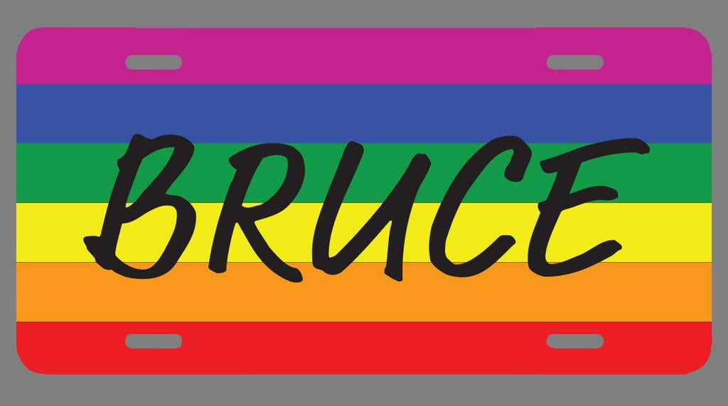 Bruce Name Pride Flag Style License Plate Tag Vanity Novelty Metal | UV ...
