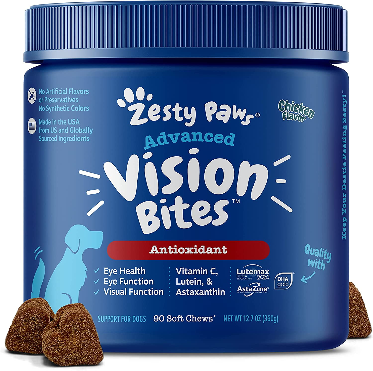 Zesty Paws Eye Supplement for Dogs - Apoyo a la vision con l Zesty Paws ...