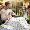 Colored Pencils Fleece Throw Blanket Childlike Building Blocks Campus ...