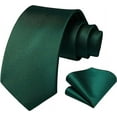 HISDERN Men's Solid Necktie & Handkerchief, Silk Blend, Business ...