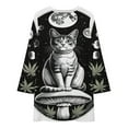 Cat Moon Phases Tattoo Design Loose Dress Evening Dress Summer Dresses ...
