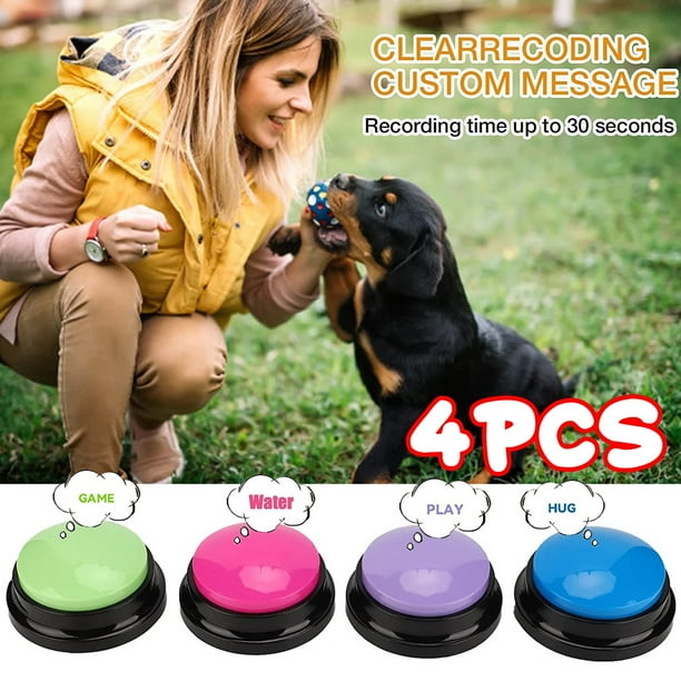 4pack Dog Talking Button for Communication, 30s Recordable Dog Training ...