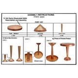 DecMode 19" x 26" Copper Aluminum Accent Table with Hammered Design, 1 ...